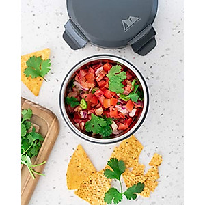 Arctic Zone Leak Proof Thermal Vacuum Insulated Food Jar Container with Safe & Easy 4 Lock Lid for Hot and Cold Food, 16oz Capacity - Grey