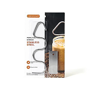 Lervont Natural Peanut Butter Stirrer Fits 12-30 oz Jars | Stainless Steel | for Mixing Various Butter & Jam