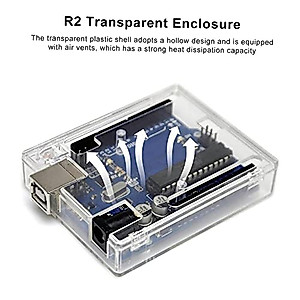 R2 Transparent Plastic Shell Strong Heat Dissipation ABS Circuit Board Protective Enclosure