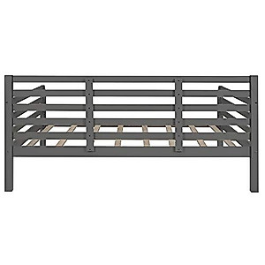 Harper & Bright Designs Full Size Daybed Frame, Wooden Full Day Bed with Wood Slat Support, Full Bed Frame, Full Size Sofa Bed for Bedroom, Living Room, No Box Spring Needed, (Full Size, Gray)