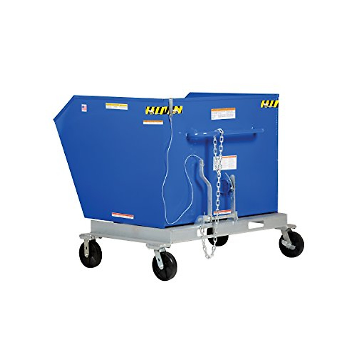 Vestil P-HOP-1.5 Portable Tilt Refuse Hopper, Steel, 2000 lb. Capacity, 49-3/8 x 53-3/8 x 52-7/8 inches (H x W x D)
