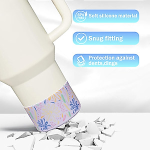 WK IEASON Protective Silicone Base Boot for Hydro Flask 32OZ 40OZ Wide Mouth, Anti-Slip Silicone Sleeve Cover Bumper for Owala Freesip/Flip/Twist 40OZ Flask Water Bottle-3.56inch Bottom Diameter