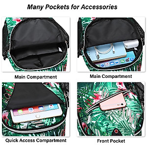 MOSISO Sling Backpack,Travel Hiking Daypack Pattern Rope Crossbody Shoulder Bag, Palm Leaf Flower