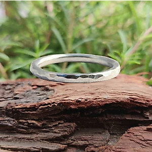 Handmade 925 Sterling Silver Hammered Band Simple Sterling Silver Stackable Ring, simple midi ring, (4)