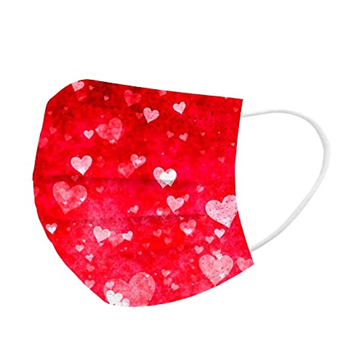 50Pack Valentines Disposable Face_Masks for Adults Women Valentines Day Holiday Disposable Love Heart Print Non Woven