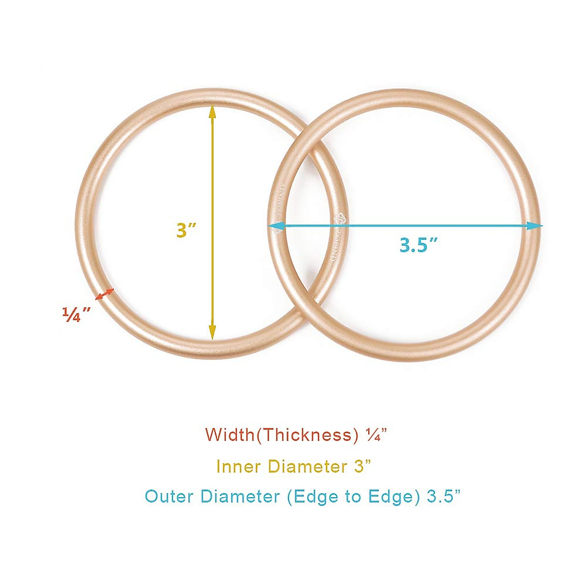 TOPIND 3 inch Aluminum Rings for Baby Slings and Baby Carrier, Sling Rings Wraps Carriers Durable Anodized Aluminum Rings Lead and Nickel Free, lab Tested for Strength and Safety (Rose Gold)