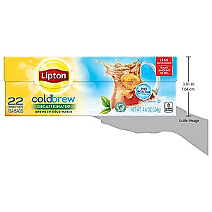 Lipton Cold 6 Piece Brew Family Black Iced Tea Unsweetened Decaffeinated Tea Bags