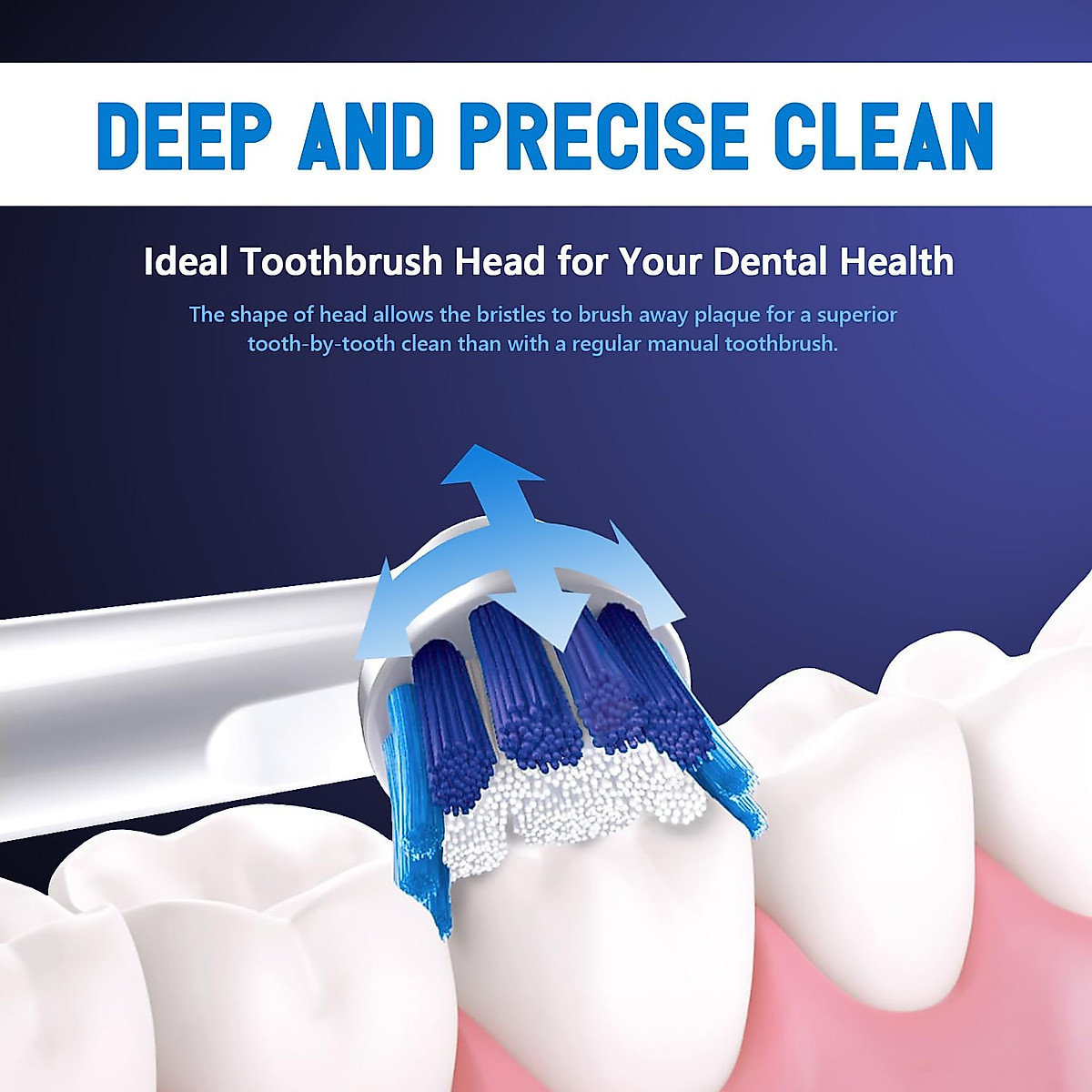 8 Pack Replacement Brush Heads Compatible Toothbrush Heads for Braun Oral-B Professional Care 500 600 1000 2000 2500 3000 5000 7000 and More Vitality Pro Smart Genius Electric Toothbrushes