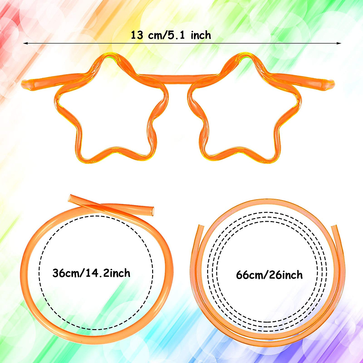 8 Pieces Silly Straw Glasses Star Straws Eyeglasses Fun Star Straws Novelty Drinking Eyeglasses Straw for Kids Annual Meeting, Birthday, Classroom Activities, 4 Colors