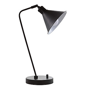Safavieh Lighting Collection Vance Black 20-inch Bedroom Living Room Home Office Desk Dorm Study Nightstand Task Table Lamp (LED Bulb Included)