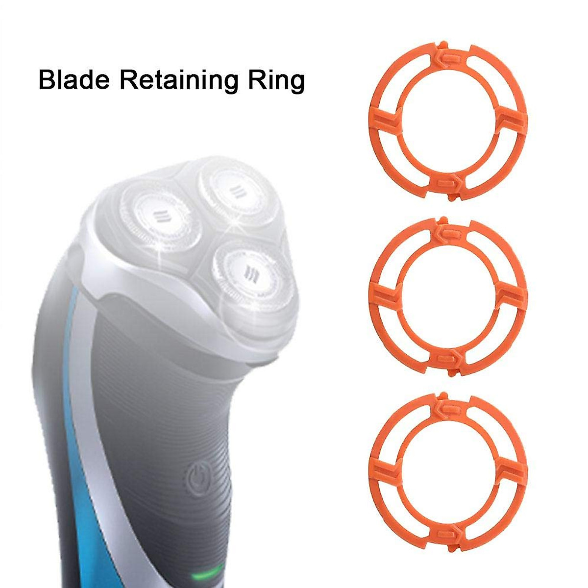 Maxmartt 3 Pcs Blade Retaining Ring Men's Shaver Razor Lock Ring Retaining Ring Orange Blade Retaining Plate Holder Compatible for Norelco Series 7000 9000 RQ12 Models
