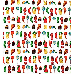 The Very Hungry Caterpillar Snacks White/Multi Quilt Fabric