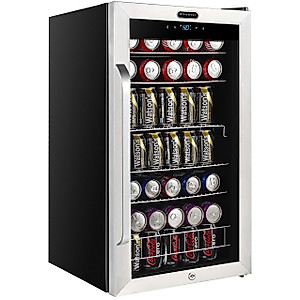 Whynter BR-1211DS Freestanding 121 Can Digital Control and Internal Fan & FWC-341TS 34 Bottle Freestanding Wine Refrigerator with Display Shelf and Digital Control, Stainless Steel, One Size