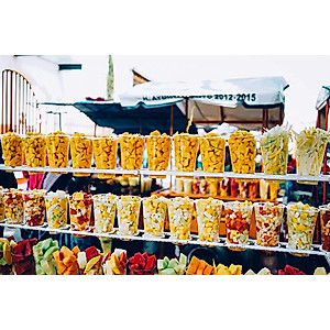 TashiBox Plastic Cups with Flat Lids 100 Sets 16 oz , Clear Crystal drink cups with lids