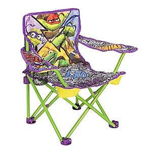 Teenage Mutant Ninja Turtles Kids Chair Foldable for Camping, TMNT Sports or Patio with Carry Bag, Toddlers 24M+