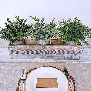 Winlyn Mini Potted Plants Artificial Eucalyptus Boxwood Rosemary Greenery in Pots Faux Potted Herbs Small Houseplants 8.3"-9" Tall for Indoor Greenery Tabletop Décor Centerpiece 3 Pack