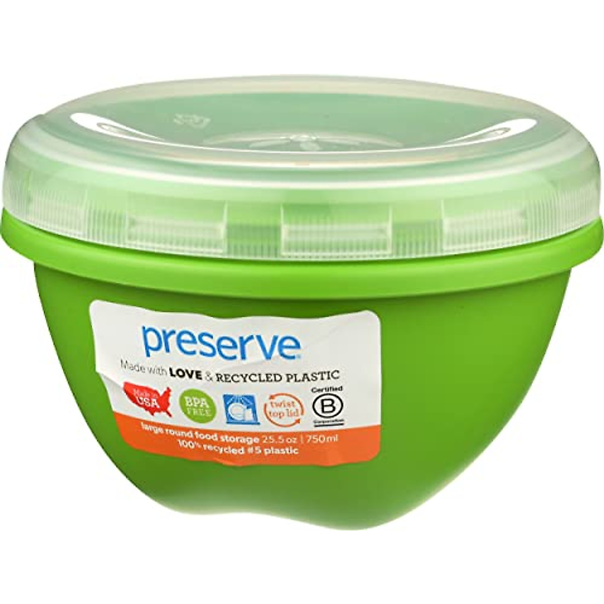 Preserve Food Storage Container, 25.5 Ounce/Large, Apple Green