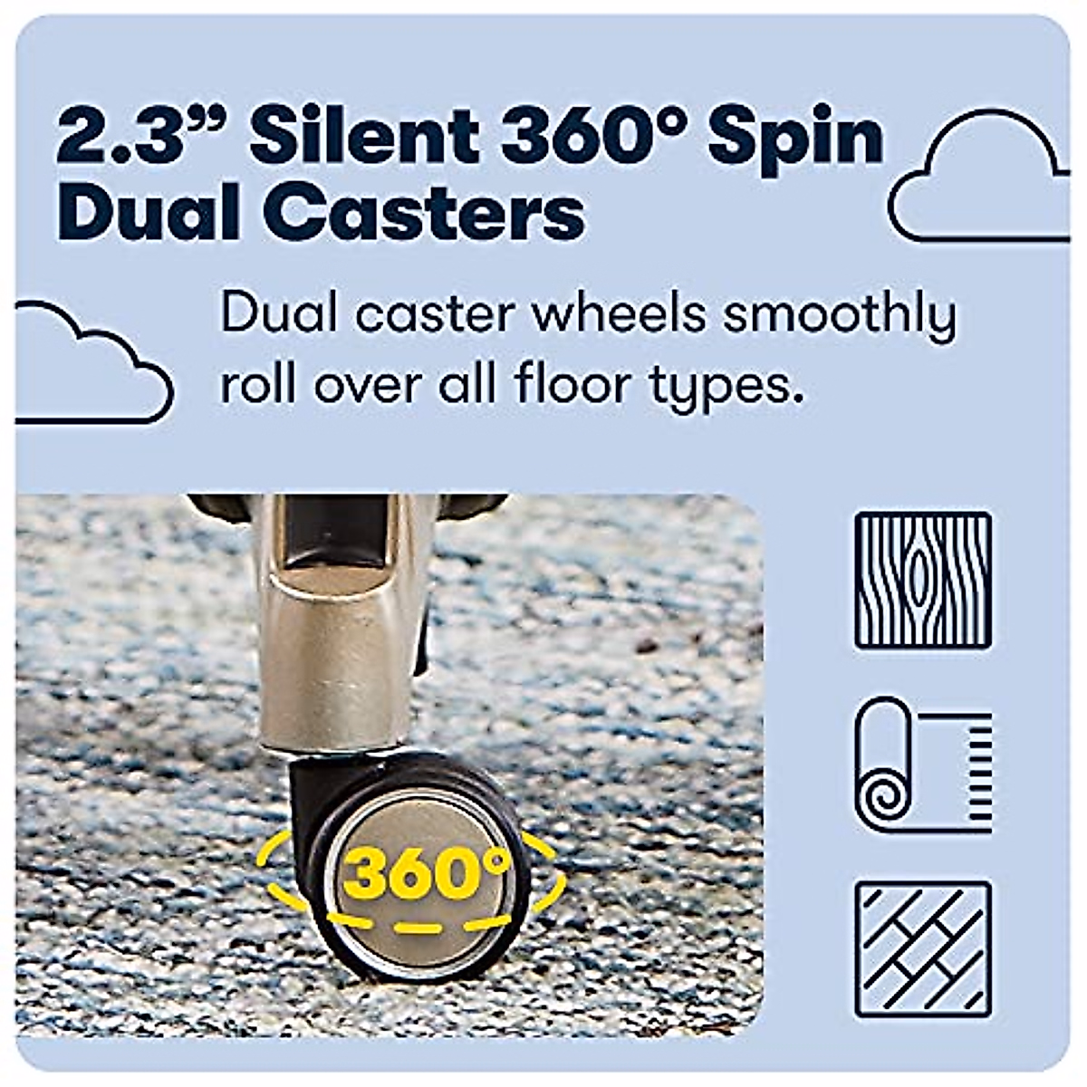 Serta Ergonomic Executive Office Motion Technology, Adjustable Mid Back Desk Chair with Lumbar Support, Black Bonded Leather