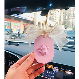 ITUBLE Pink Lucky Cat Car Rear View Mirror Hanging Accessories Interior For Women Girls Girly Car Charms Decorations for Automotive Rearview Mirrors Decorative Hanging Ornaments Cute Car Pendant Decor