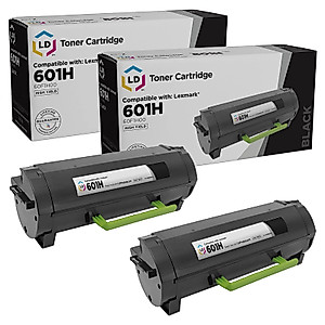 LD Compatible Toner Cartridge Replacement for Lexmark 601H 60F1H00 High Yield (Black, 2-Pack)