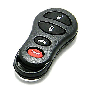 Replacement Case Compatible With Chrysler & Dodge 4-Button Key Fob Remote (FCC ID: GQ43VT9T, P/N: 04759008)