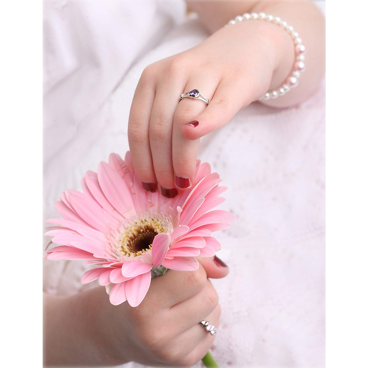 Sterling Silver October Simulated CZ Birthstone Ring for Baby, Girl or Pinky, Size 3