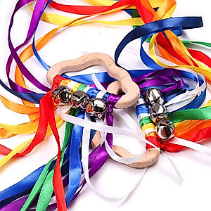 DILIMI Rainbow Hand Ribbon Kite Baby Sensory Toys Waldorf Hand Kite Montessori Learning Toy Cloud Rainbow Hand Kite Set of 2 Gift for Kids