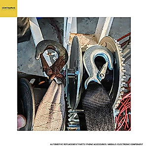 CENTAURUS Trailer Marine Boat Winch Strap with Hook Replacement, 2" x20' Winch Strap 10000Lb Max Towing Working Load at 3300 lbs for ATV Jetski Trailer Boat Wave Runner Towing Heavy Duty Equipment
