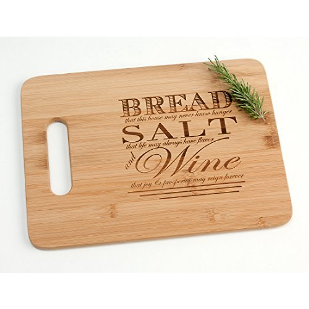 Engraved Wood Cutting Board Housewarming Gift, Bread Salt Wine Poem Quote from It's a Wonderful Life Realtor Closing Gift Idea 9.5 x 13" charcuterie butter board