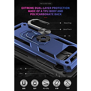 Androgate for Samsung Galaxy S10 Case with HD Screen Protectors, Military-Grade Metal Ring Holder Kickstand 15ft Drop Tested Shockproof Cover Case for Samsung Galaxy S10 (2019) Blue
