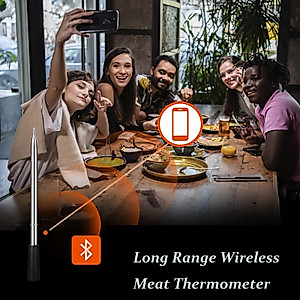 Fntsk Bluetooth Wireless Meat Thermometer, Smart Meat Thermometer 165ft Long Range for Oven, Kitchen, Grilling, Smokers, BBQ, Rotisserie (2 Probes)