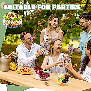 2 Pcs Trifle Bowl Glass Salad Bowls Decorative Mixing Serving Dish Fruit 85oz and 50oz Clear Candy Decorations for Home, Hotels, Restaurants and Parties, 2 Sizes, Dishwasher Safe