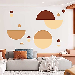 Half Circle Wall Decal Semicircle and Dots Abstract Wall Stickers Modern Geometric Decals Removable Peel and Stick Wall Stickers for Nursery Living Room Office Decor