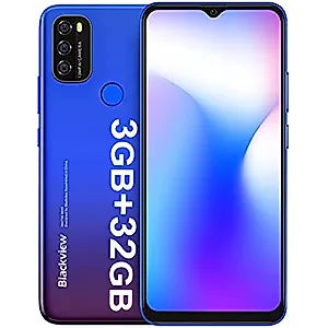 Blackview Unlocked Cell Phone A70(2022) 3GB+32GB/SD 128GB Android 11 Phone,5380mAh Massive Battery,Octa Core Smartphone ,4G Dual SIM Face Unlock&Fingerprint Mobile Phone 6.5" FHD+Large Screen