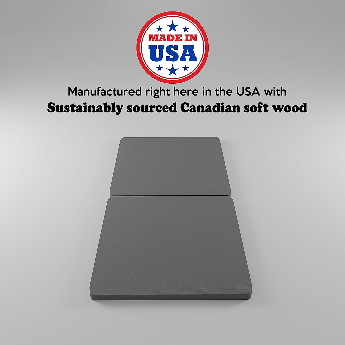 Mattress Solution, 1.5-Inch Split Bunkie Board for Mattress/Bed, Fully Assembled, Improved Comfort and Support, Twin, Grey