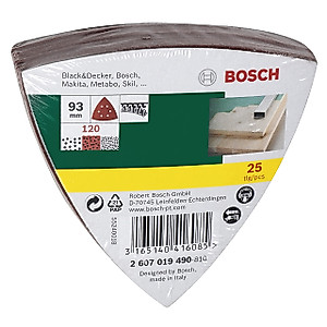 Bosch 2607017110 Sanding Sheet-Set for Delta Sander, 0 V, Red, 93 mm, Set of 25 Piece