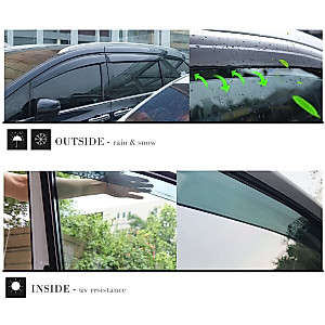 Outside Mount Window Visors Sun Rain Guards Deflectors fit 2009-2014 Ford F-150 SuperCrew 2010-2014 SVT Raptor SuperCrew