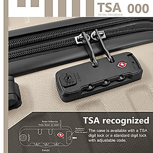 LARVENDER Luggage 5 Piece Sets, Expandable Luggage Sets Clearance, Suitcases with Spinner Wheels, Hard Shell Luggage Carry on Luggage Set with TSA Lock (White)