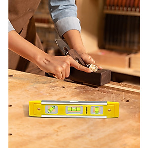 RONGPRO 9 Inch Torpedo Level, Magnetic Box Level with 45°/90°/180° Bubbles, Shock Resistant Bubble Level Tool for Measuring