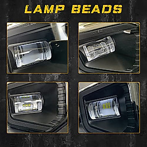 LED Fog Lights Assembly Pair for 2016 2017 2018 2019 2020 2021 2022 2023 Toyota Tacoma(Fits SR,SR5 Model Only), 1 Pair Bumper Driving Fog Lamps