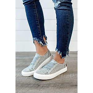 Blowfish Malibu Marley - Shoes for Women - Canvas Upper - Rubber Outsole - Cushioned Fabric Footbed Sweet Gray Color Washed Canvas 7 M