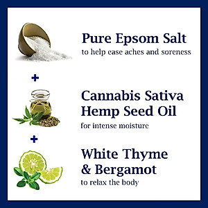 Dr. Teal's Hemp Seed Oil Bath Soak Gift Set (2 Pack, 3lbs ea.) - Cannabis Sativa Essential Oils Blend Moisturizes & Softens Skin - Pure Epsom Salt Eases Aches & Pains Throughout The Body