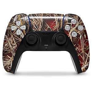 WraptorSkinz Skin Wrap compatible with Sony PS5 DualSense Controller WraptorCamo Grassy Marsh Camo Red (CONTROLLER NOT INCLUDED)