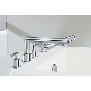 Moen TS93003 Arris 2-Handle Deck Mount Modern Roman Tub Faucet Trim Kit, Valve Required, Chrome