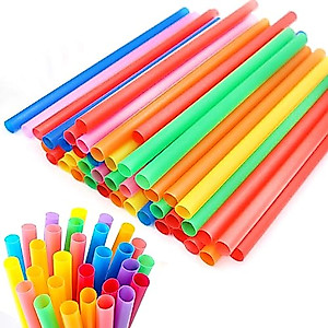 Concession Essentials Neon Jumbo 7.75 UN 500 Neon Jumbo Straws, 7.75" Unwrapped 500ct (Pack of 500), Multi Neon (CENeon7.75Unwrapped-500CT)