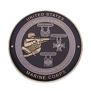 Marine Corps Rifleman Creed Challenge Coin - USMC Military Coin - Officially Licenced Product Designed By Marines FOR Marines. USMC Challenge Coin