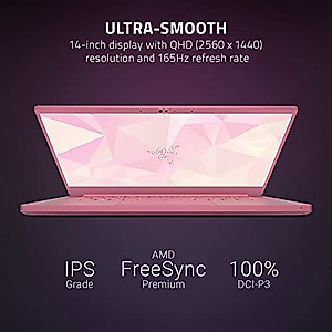 Razer Blade 14 Gaming Laptop: AMD Ryzen 9 6900HX - NVIDIA GeForce RTX 3070 Ti - 14" QHD 165Hz - 16GB DDR5 RAM - 1TB PCIe SSD - Windows 11 - Ultra-Thin - CNC Aluminum - Chroma RGB - Quartz