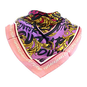 VERSACE JEANS COUTURE Foulard Donna Multicolor Foulard con logo lettering all-over e fantasia baroque UNI