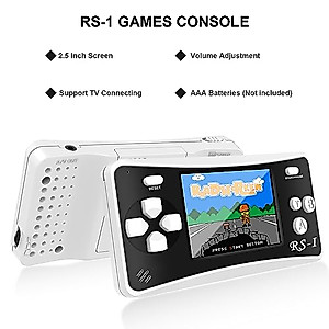 Handheld Games for Kids Adults 2.5 Inch LCD Retro Games Console with 152 Classic Video Games Support AV Output, Electronic Travel Games Player for Birthday Xmas Gift (Black with 152 Games)