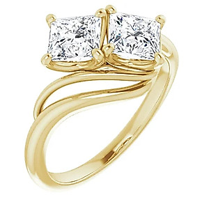 10K Solid Yellow Gold Handmade Engagement Ring 4 CT Princess Cut Moissanite Diamond Solitaire Wedding/Bridal Ring Set for Women/Her Propose Ring (7)